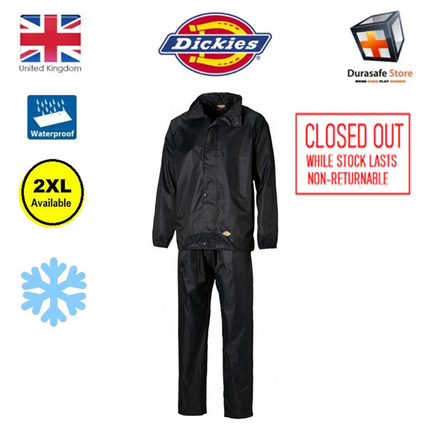 DICKIES WP10050 Vermont Waterproof Suit- Navy Size M-2XL - Durasafe Shop