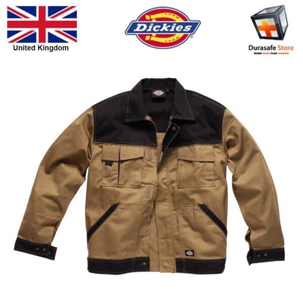 Dickies IN30010 Two Tone Work Jacket Khaki/Black - Durasafe Shop