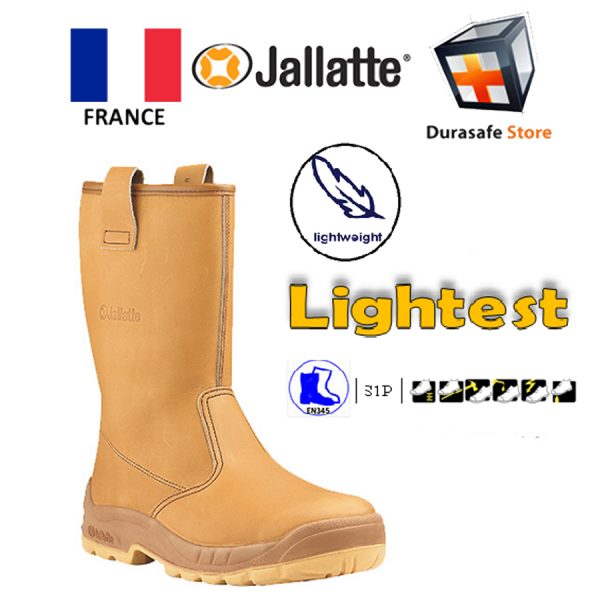 Jallatte Jalaska Safety Leather Rigger Boot PU Sole Brown Size 38 - 48 ...