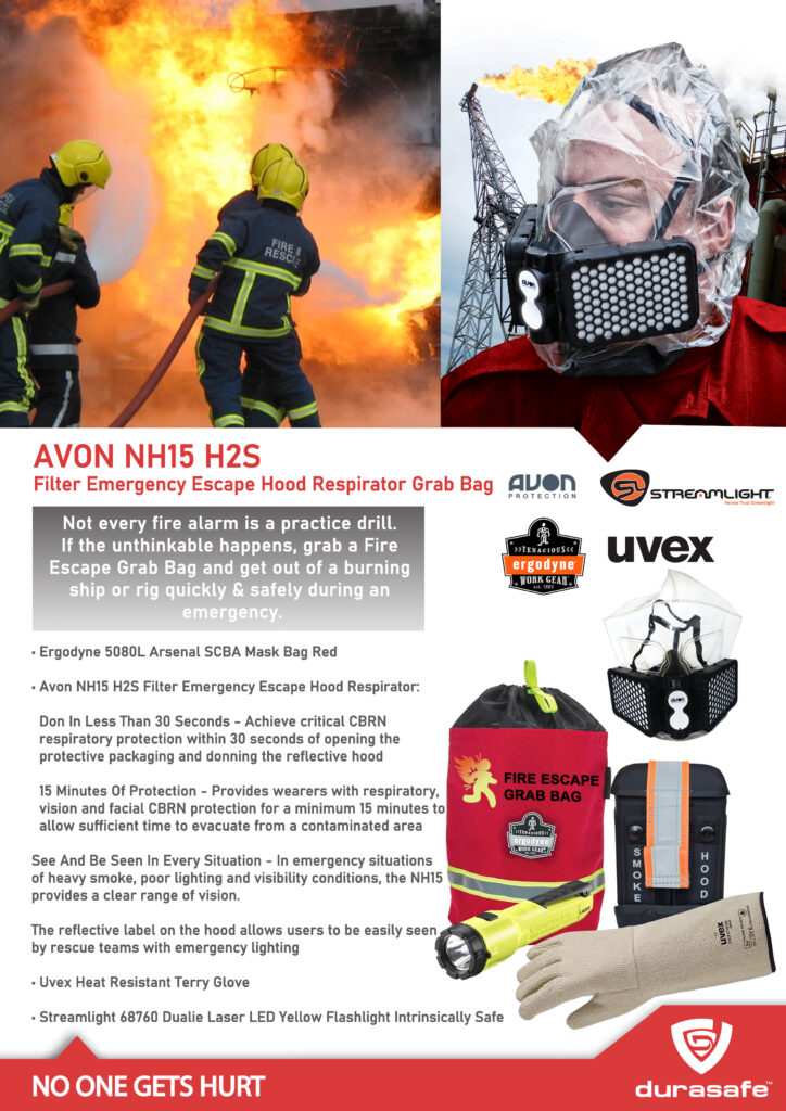 AVON NH15 H2S Filter Emergency Escape Hood Respirator Grab Bag ...