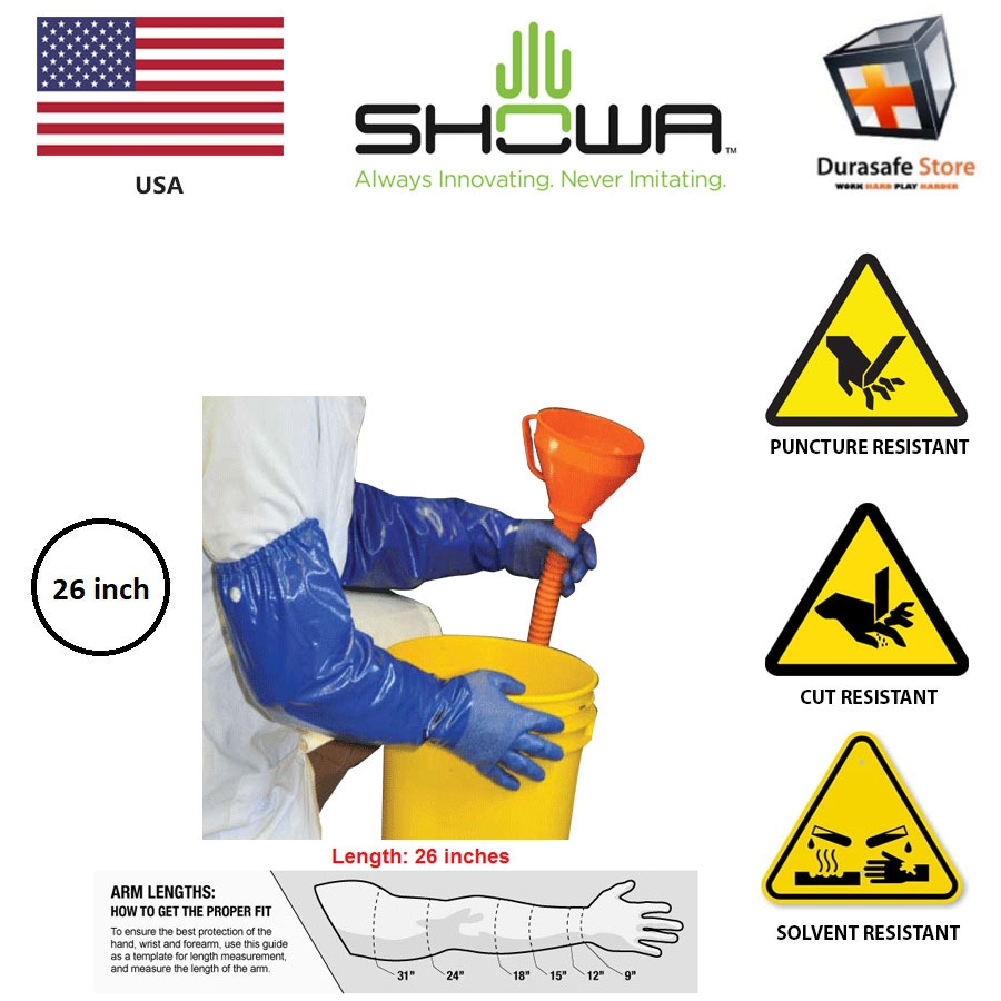 Showa Nitri-Solve NSK 26™ Shoulder Length Nitrile Gloves - Durasafe Shop