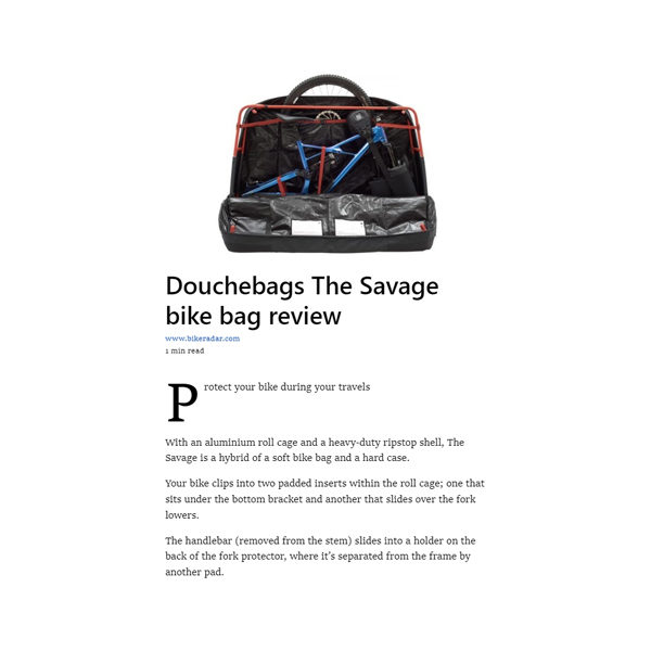 DOUCHEBAGS THE SAVAGE BIKE BAG - Durasafe Shop