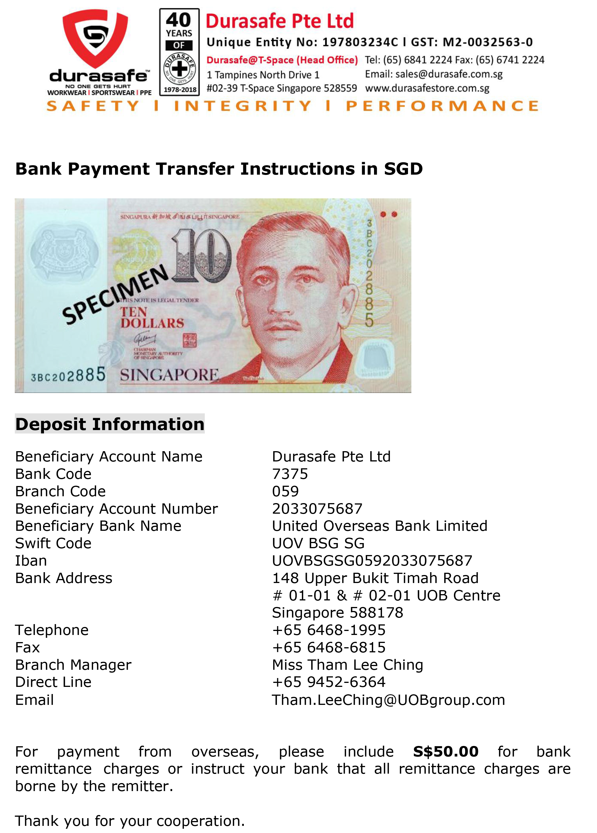 BANK - UOB - Durasafe Shop