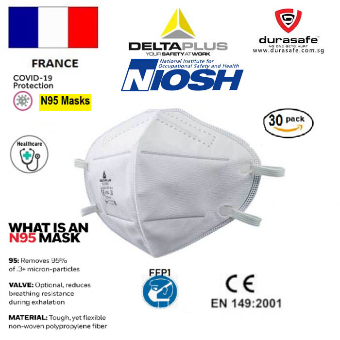 DELTAPLUS M1195BC N95 Disposable Mask FFP1 30pc/1 box - Durasafe Shop