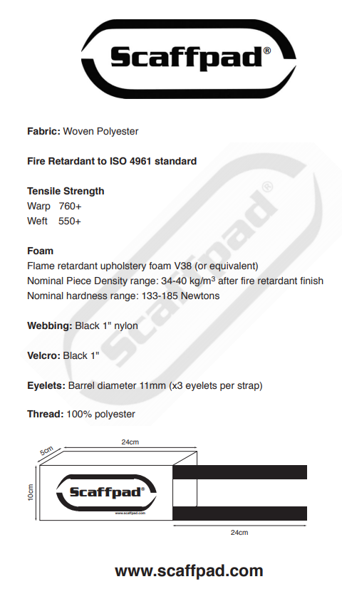 SCAFFPAD Scaffolding Safety Impact Protection Foam Pad Orange ...