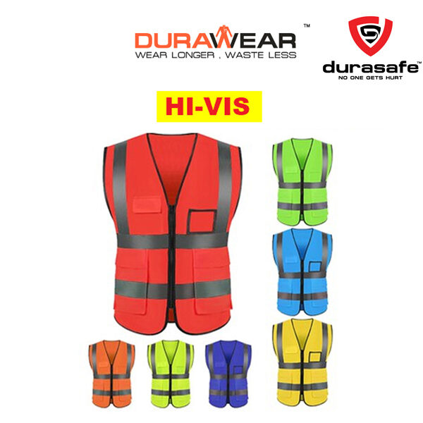 Durawear Hi-Vis Safety Vest with Reflective Tape - Universal Size ...