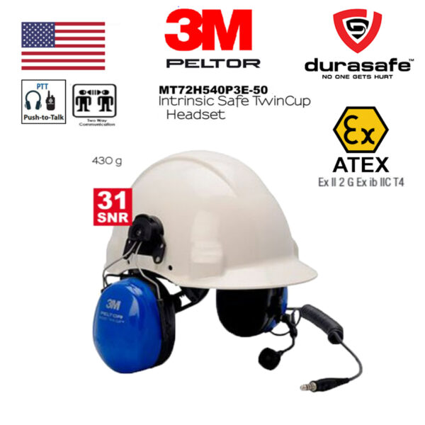 3M PELTOR Twin Cup EX Headset, 31dB MT72H540P3E-50 (Exclude Helmet ...