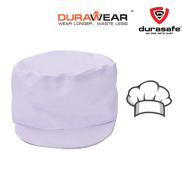 Durawear Elastic White PolyCotton Catering Baker Kitchen Cook Chef Hat ...