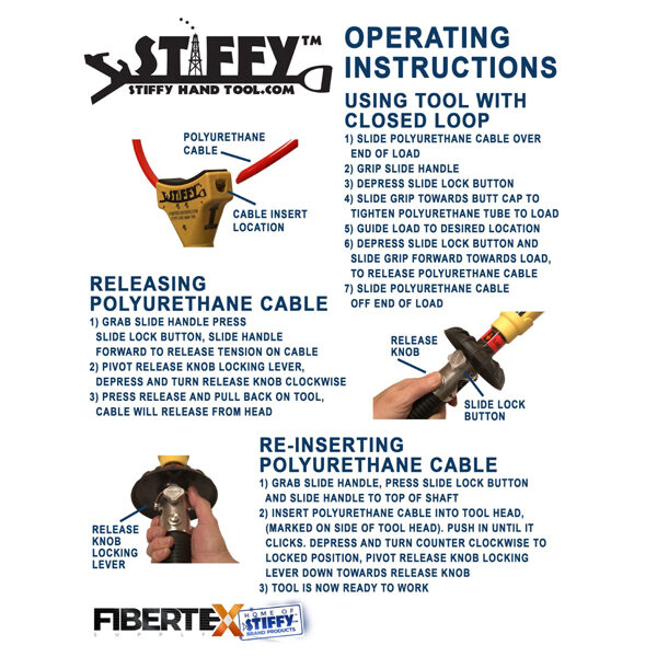 STIFFY Safety Snare Hand Saver Tool Dual Release - NST-36 36" & NST-60 ...